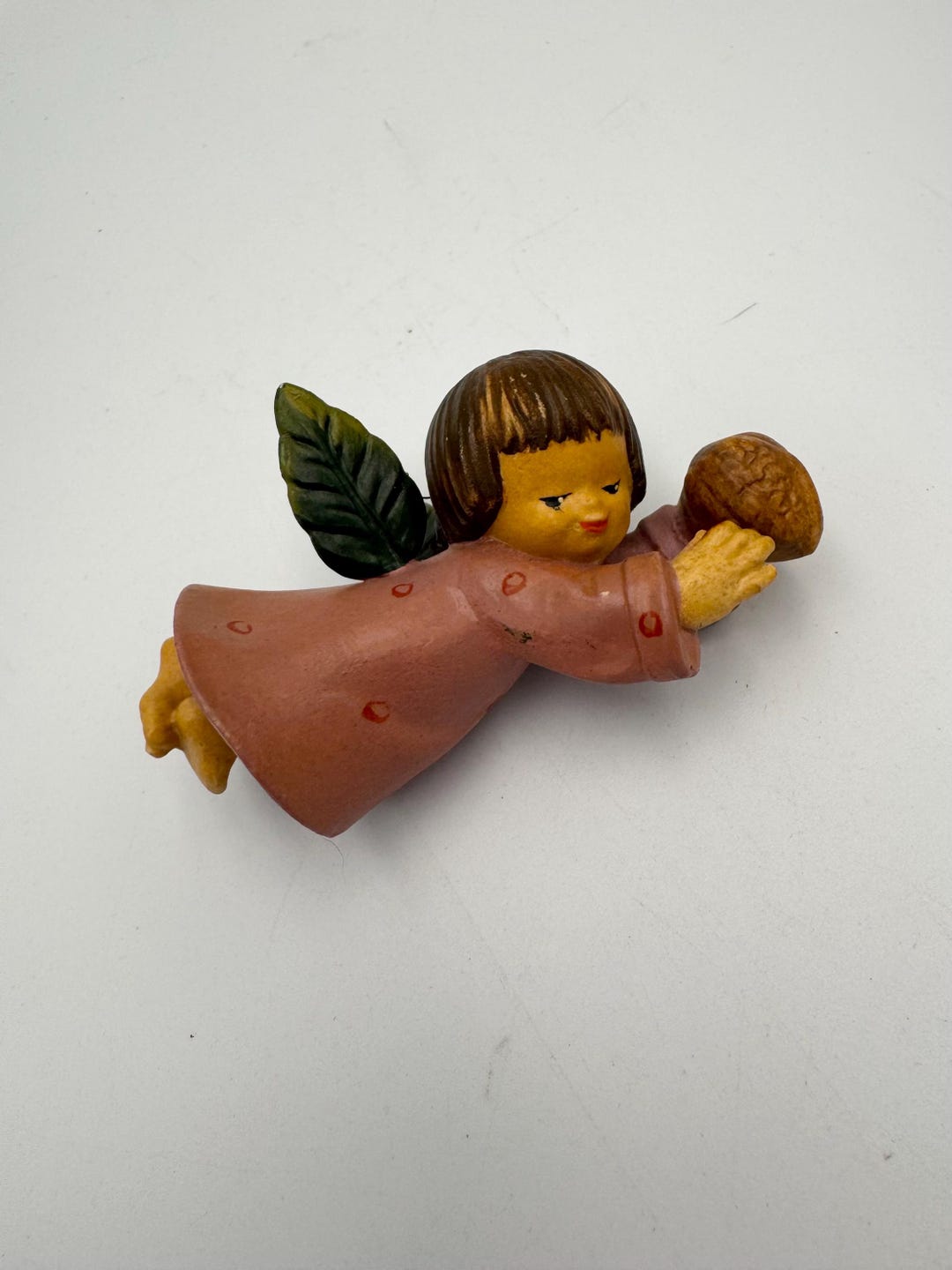 Vintage ANRI Ferrandiz Flying Angel With Walnut Christmas Ornament - 3 ...