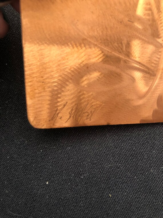 Vintage Copper Pin Etched Replica Rock Drawing Shinum… - Gem
