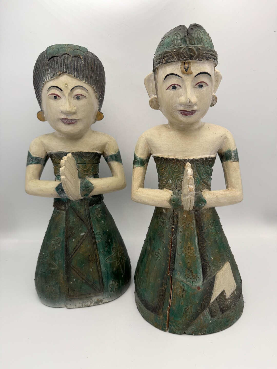 Vintage Loro Blonyo Inseparable Couple - Hand Carved and Hand Painted ...