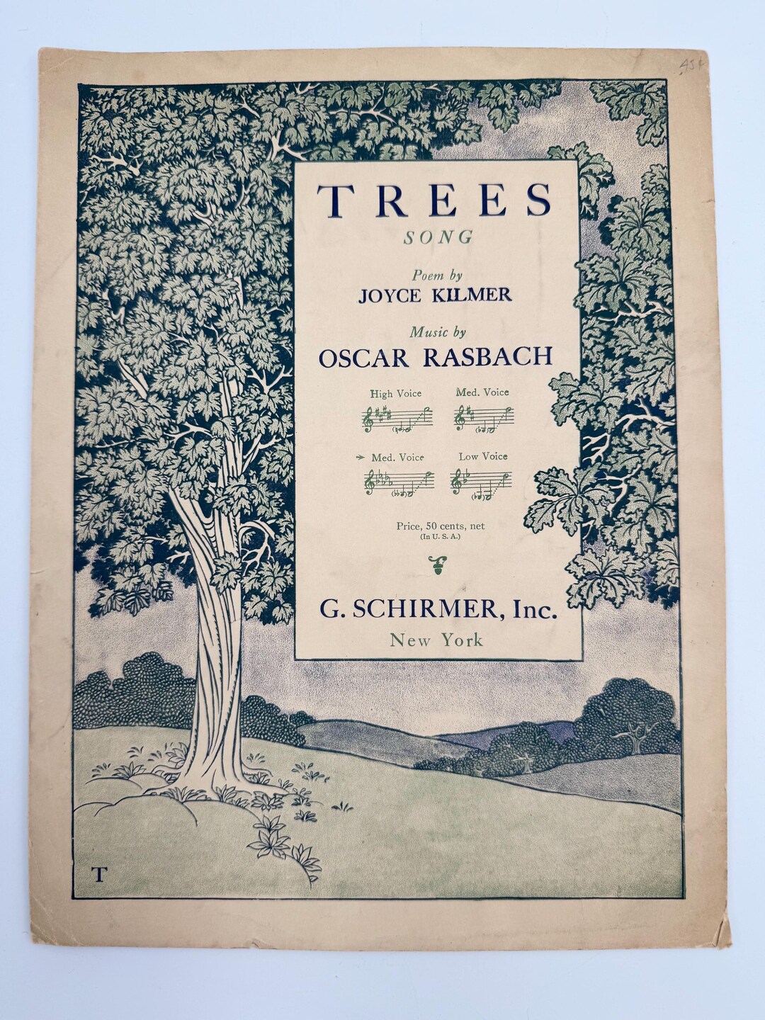 Vintage Trees Sheet Music - Adapted From Beloved Poem by Joyce Kilmer ...