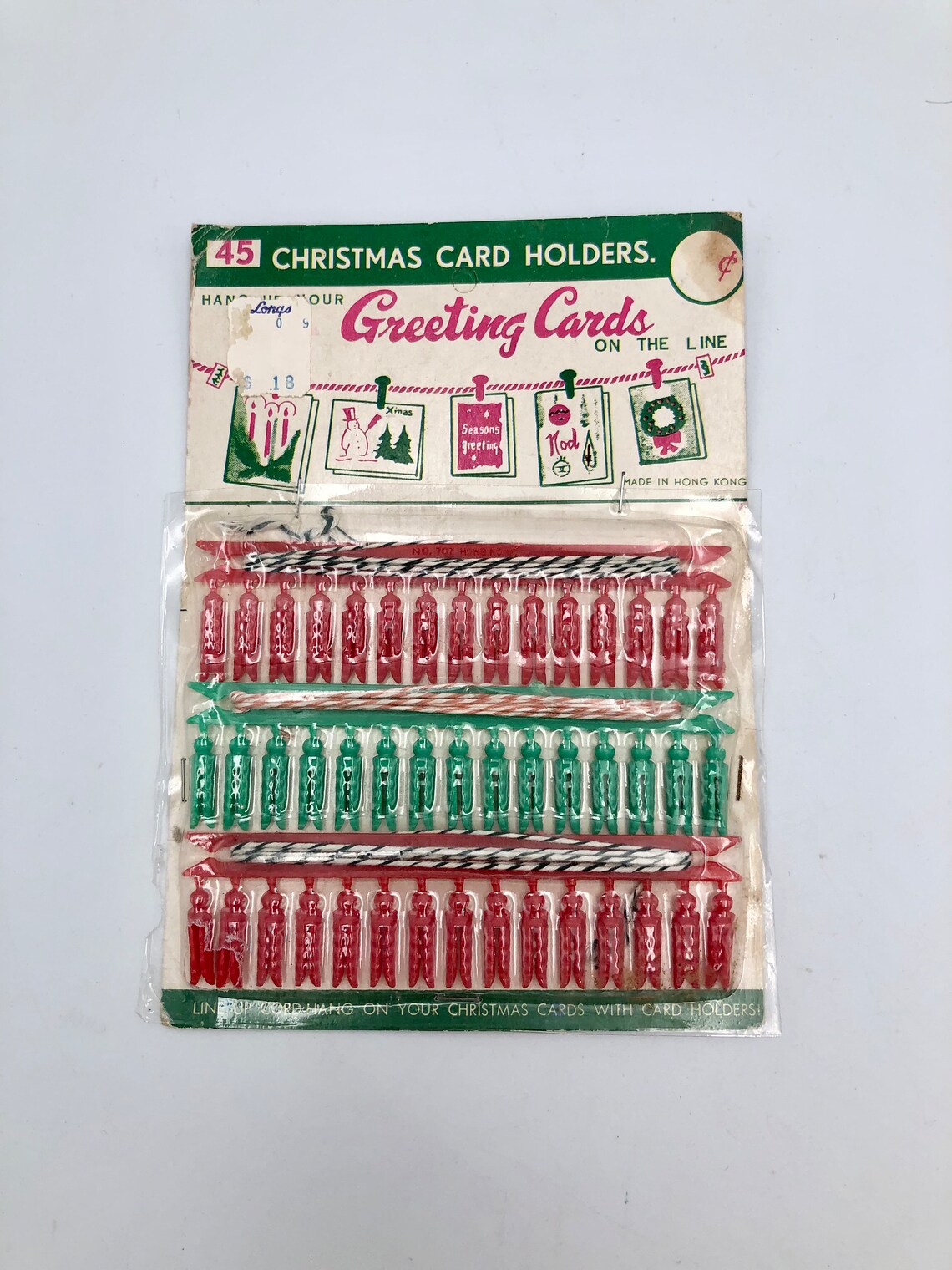 Vintage Christmas Card Holder - Greeting Cards on the Line - New Old ...