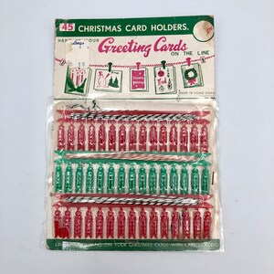 Vintage Christmas Card Holder - Greeting Cards on the Line - New Old ...