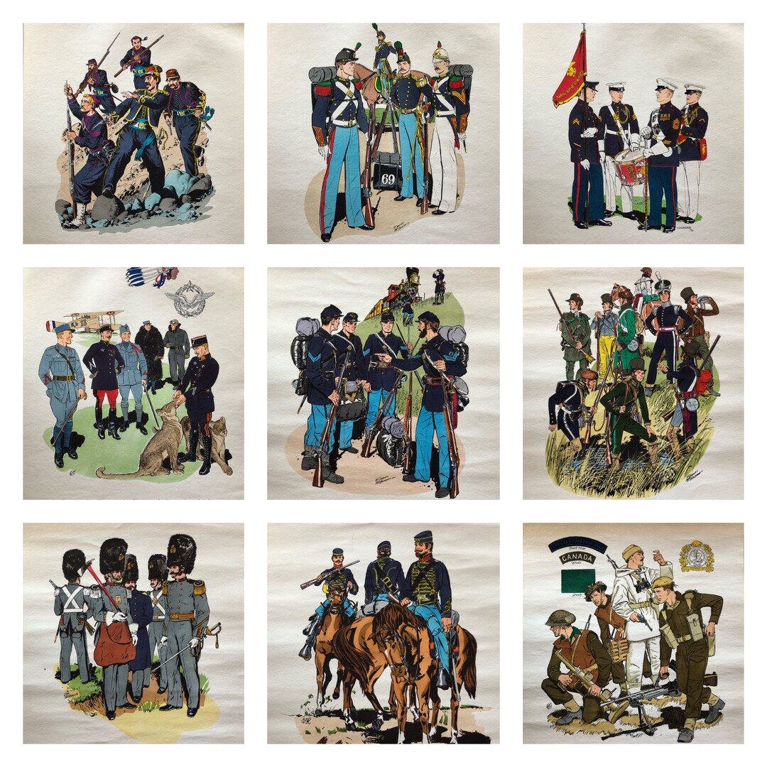 Vintage Choice of Military Prints - Military Uniforms in America, A ...