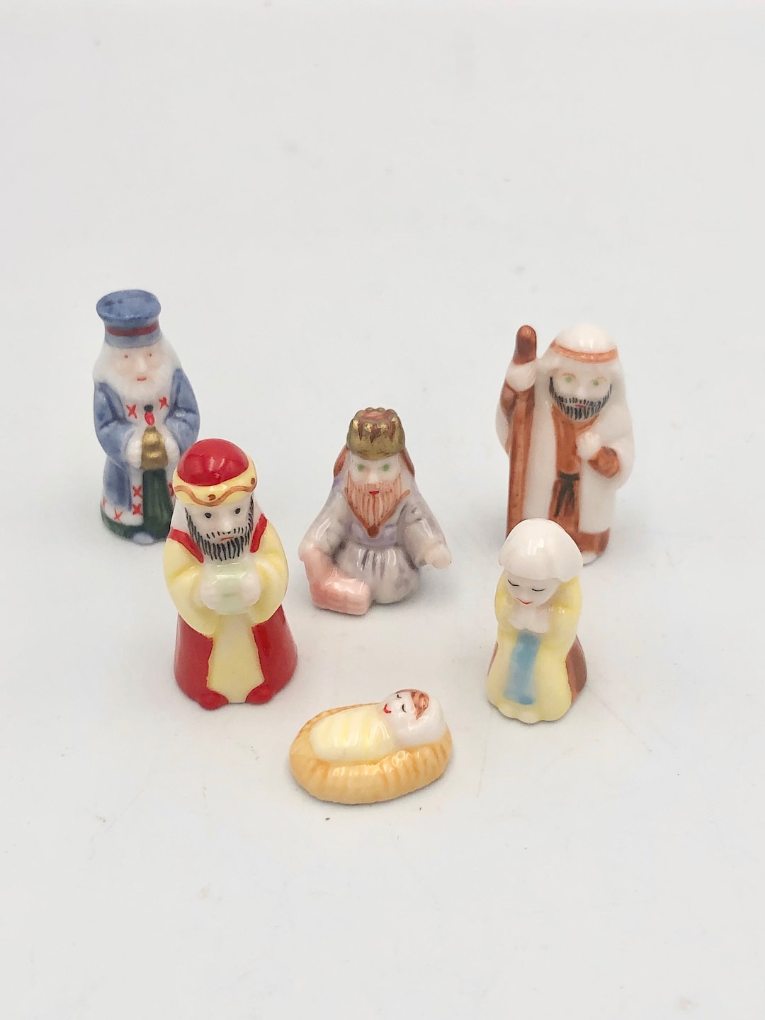 Vintage HARD to FIND Bug House Mini Nativity Set Bone China Figurines 6 ...