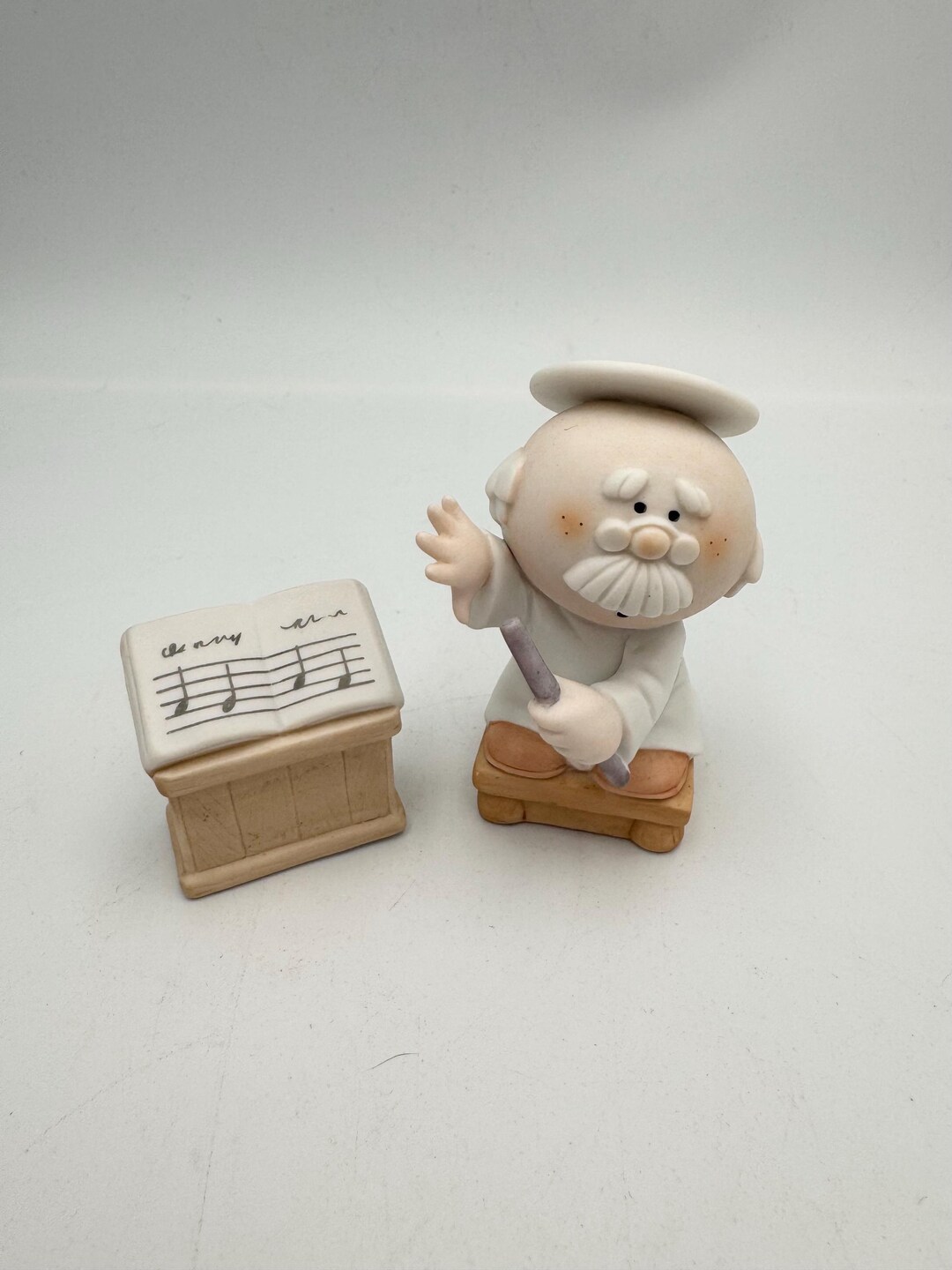 Vintage Christmas Angel Conductor Bumpkins Figurine - Bisque Porcelain ...