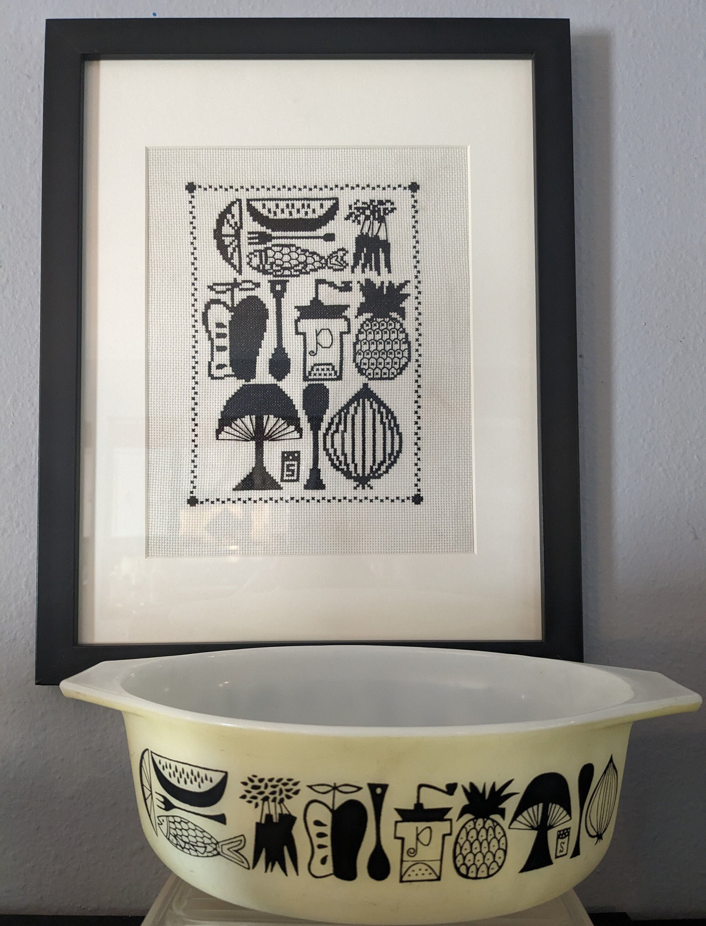 Pyrex Inspired Mod Kitchen Cross Stitch Pattern - Etsy