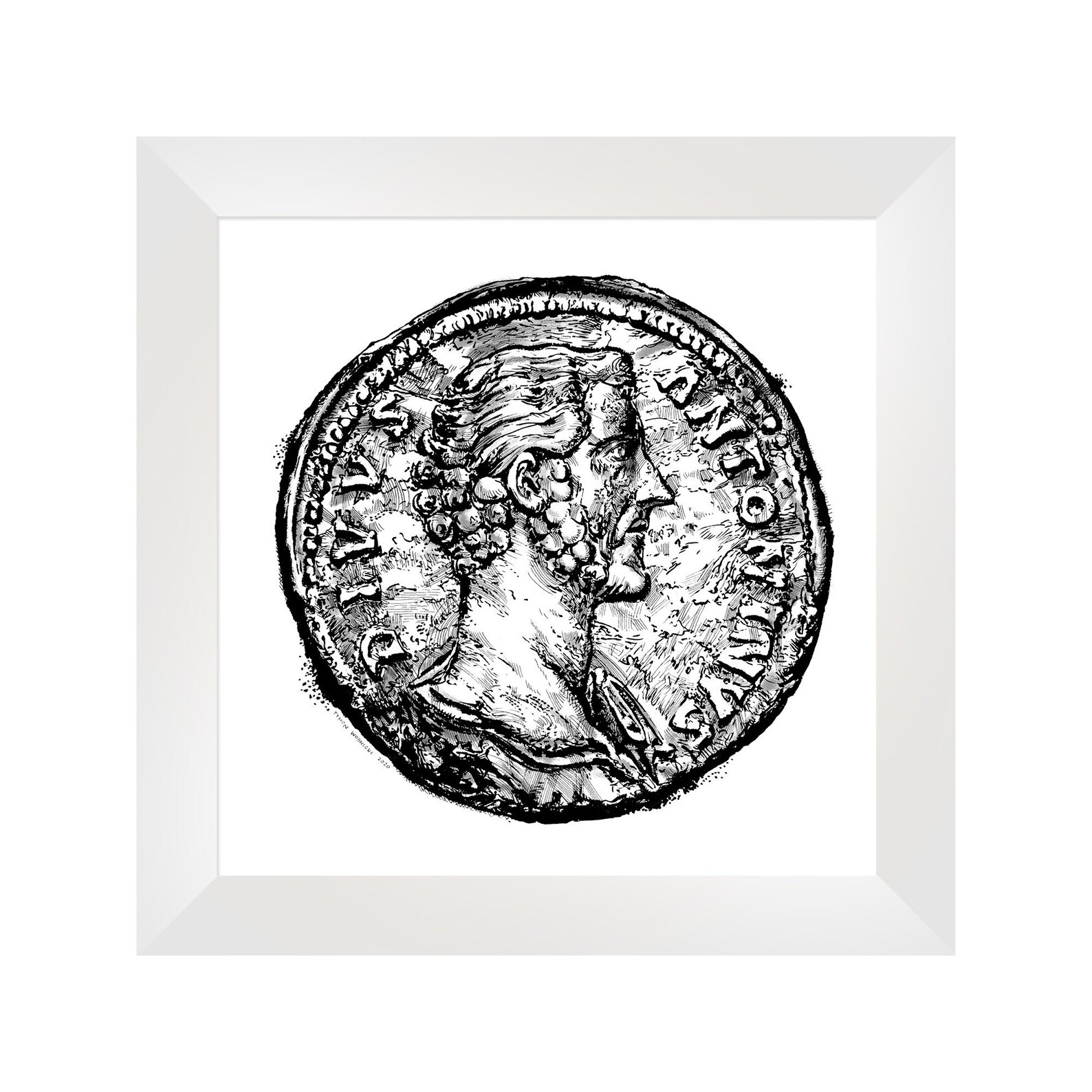 Ancient Roman Coin emperor Drawing Poster Printable Set | Etsy