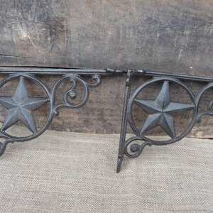 Set of 2 WESTERN STAR Brackets Cast Iron Shelf Brackets Farmhouse ...