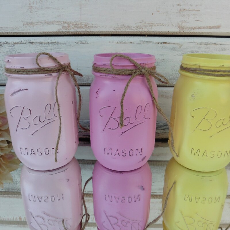 Pink Mason Jars - Etsy