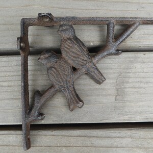 Set of 2 Small BIRDS Bird Family Love Bird Shelf Brackets Cast Iron ...