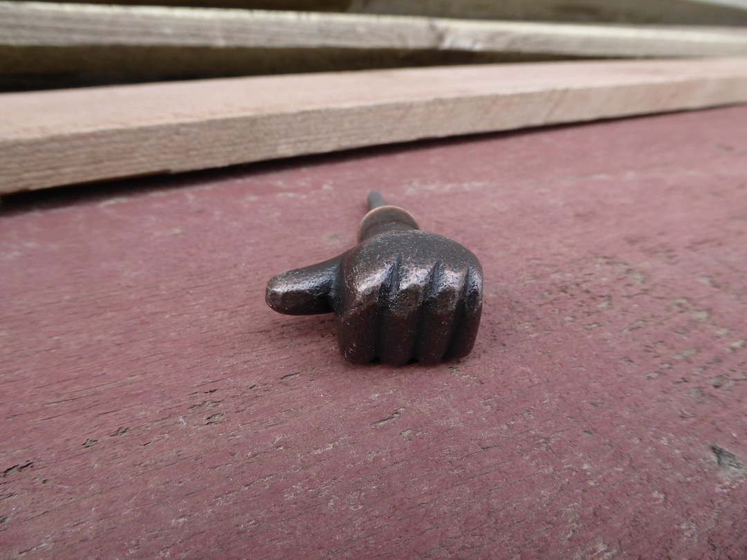 Thumbs up Knuckles Novelty Hand Metal Knob Dresser Cabinet Drawer Pull ...