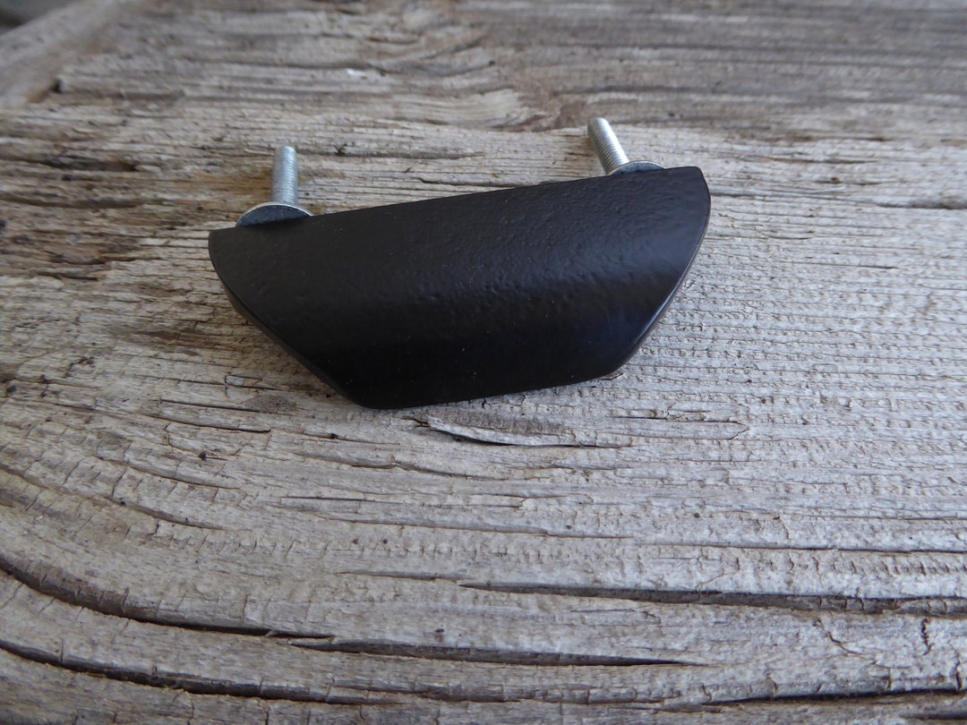 Modern Flat Black Metal File Clip Handle Drawer Pull Knob Urban Sleek ...