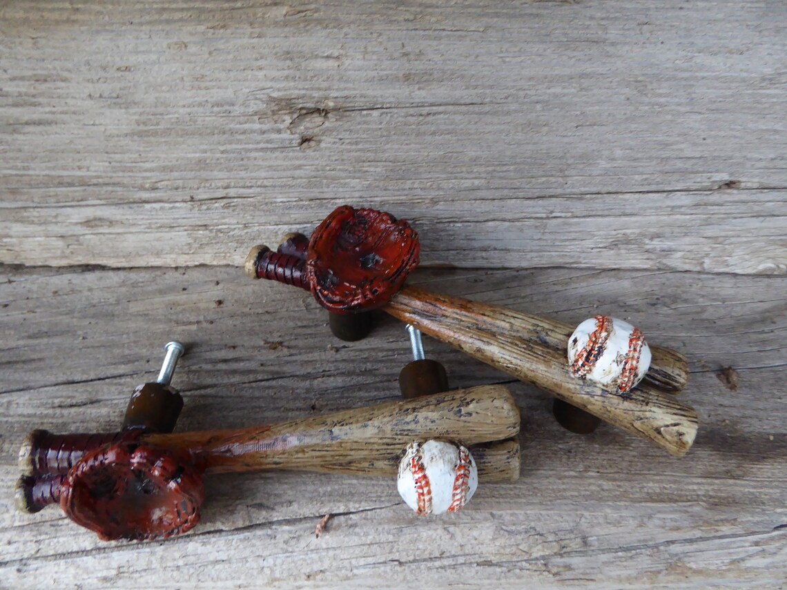 BASEBALL BAT HANDLE Cabinet Drawer Pull Boys Sports Room - Etsy