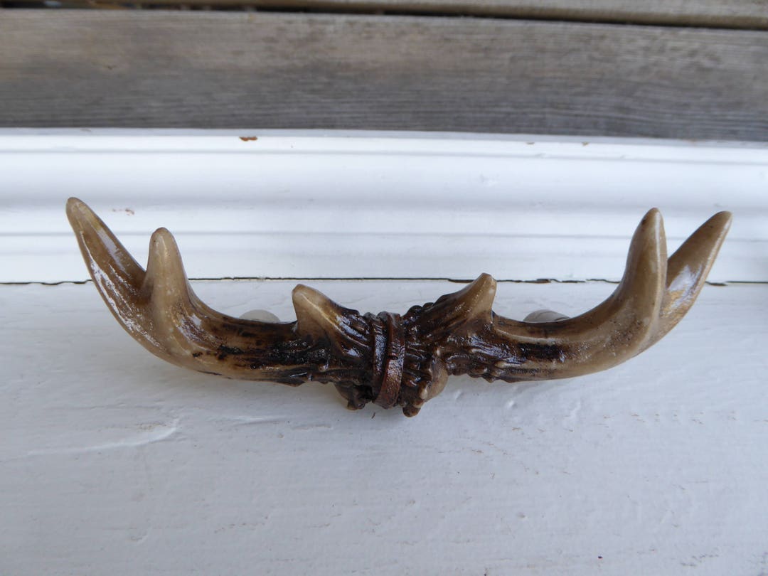 Deer Elk ANTLERS ANTLER Handle Drawer Pull Knob Cabinet Rustic Animal ...
