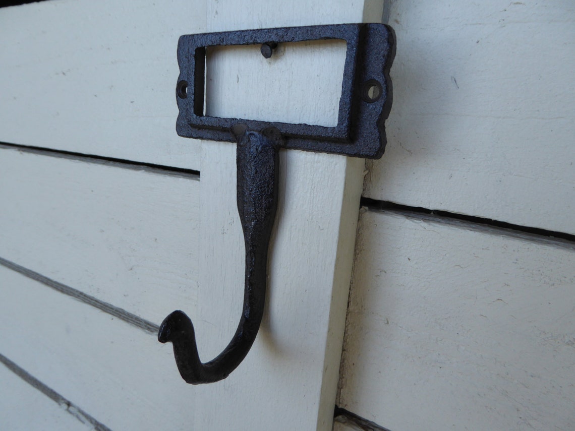 Cast Iron Metal File Label WALL HOOK Rustic Industrial Urban | Etsy