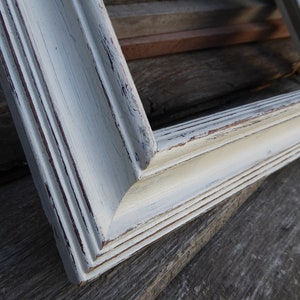 2 Hand Painted Creamy White Distressed Open Frames 8 X 10 & 5 X 7 Photo ...