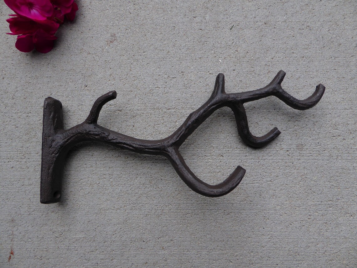 Rustic Tree Branch Large Wall Hook Woodland Nature Cast Iron - Etsy
