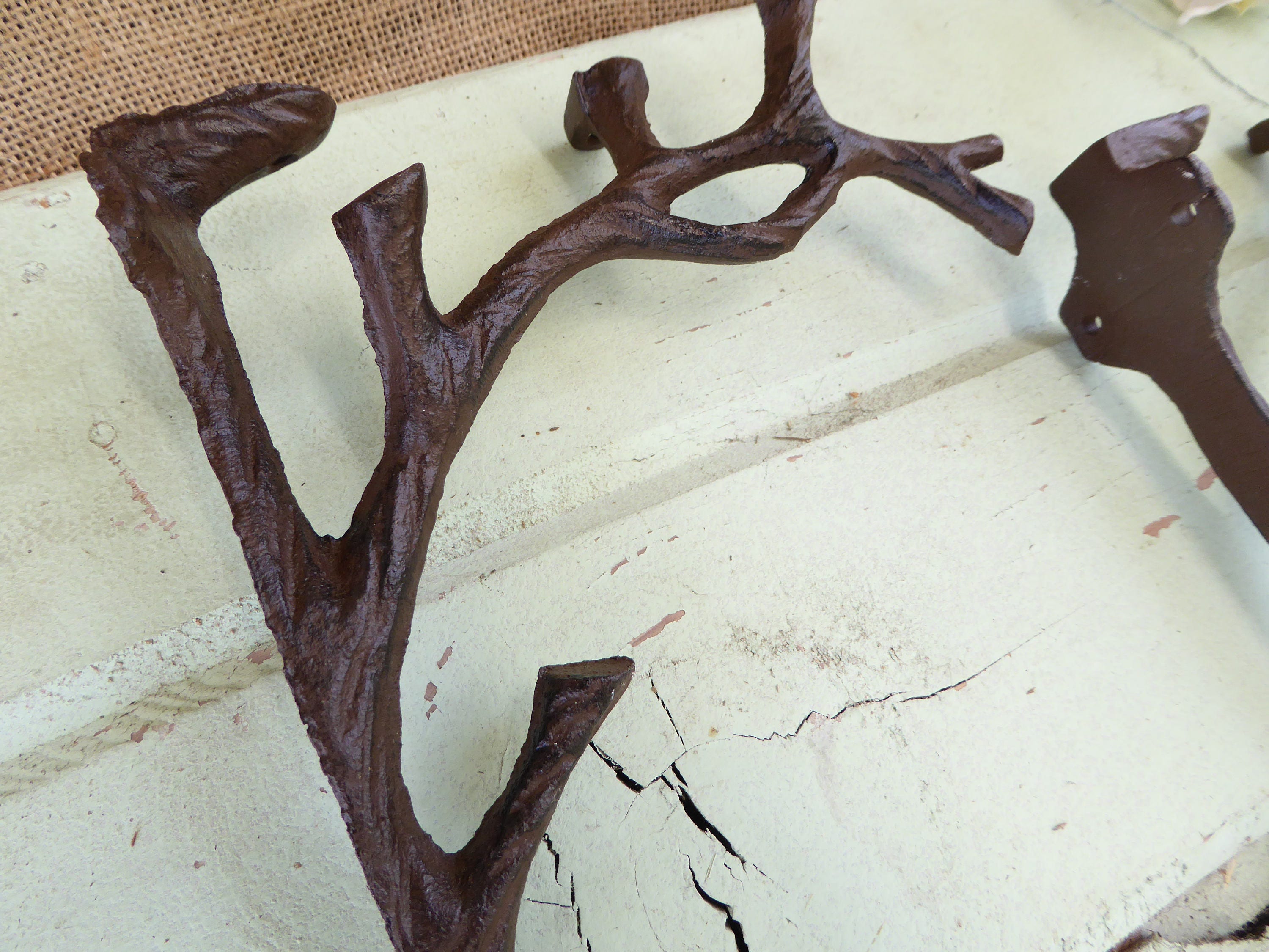 Set of 2 TREE BRANCH Brackets Cast Iron Metal Shelf Brackets - Etsy ...