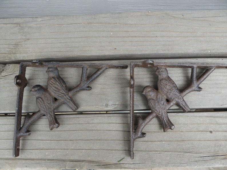 Set of 2 Small BIRDS Bird Family Love Bird Shelf Brackets Cast | Etsy
