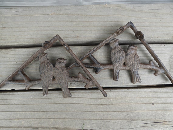 Set of 2 Small BIRDS Bird Family Love Bird Shelf Brackets Cast | Etsy