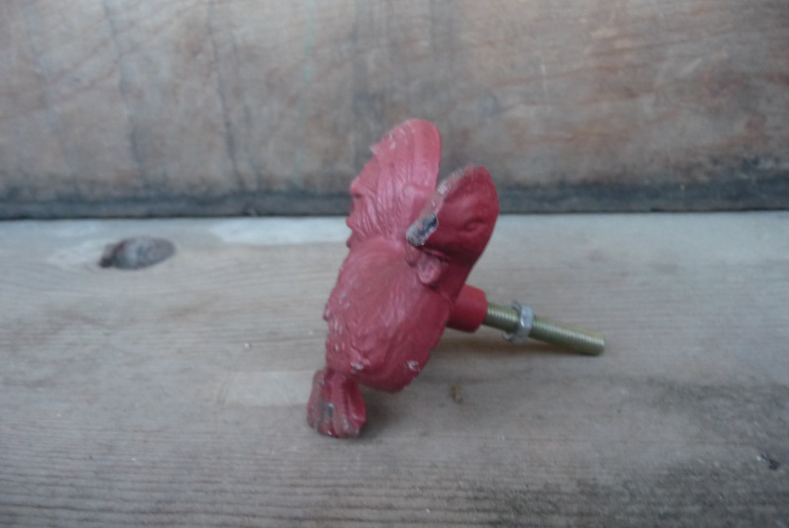 Rustic Distressed Red ROOSTER Chicken Knob Drawer Pull | Etsy