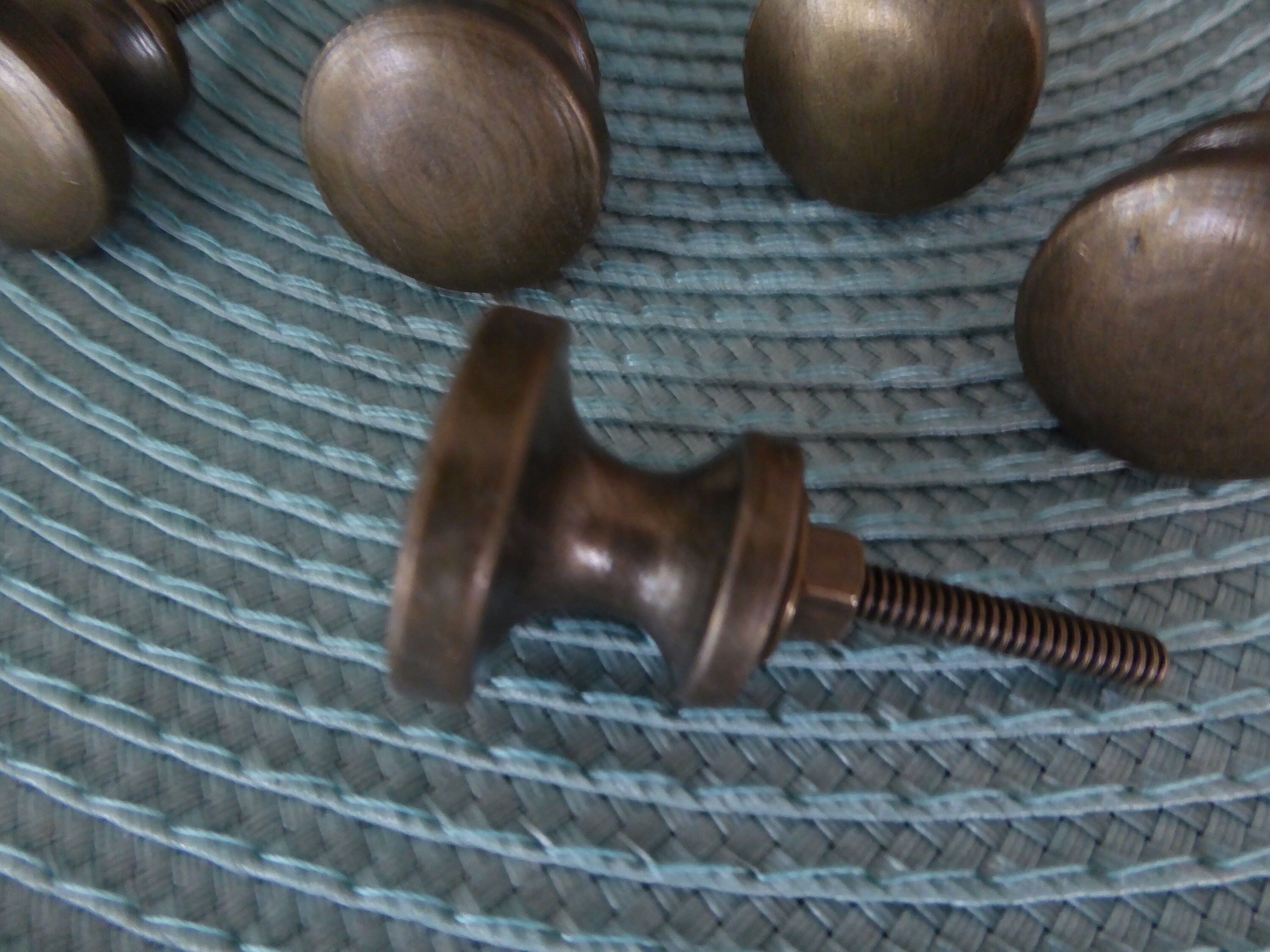 Antique Bronze Flat Round Circle Knob Drawer Pull Rustic Vintage ...