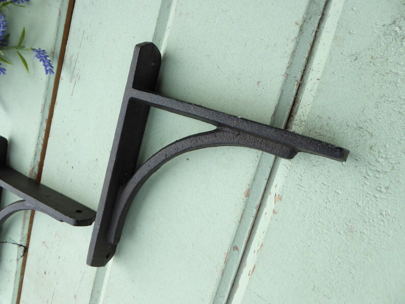 Set of 2 Simple Arch Shelf Brackets 6 x 7 Cast Iron Rustic | Etsy