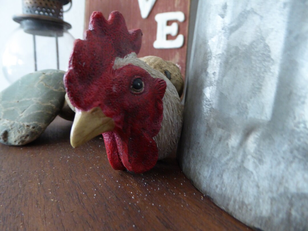 Chicken ROOSTER Head Knob Farmhouse Farm Country Distressed Cabinet ...