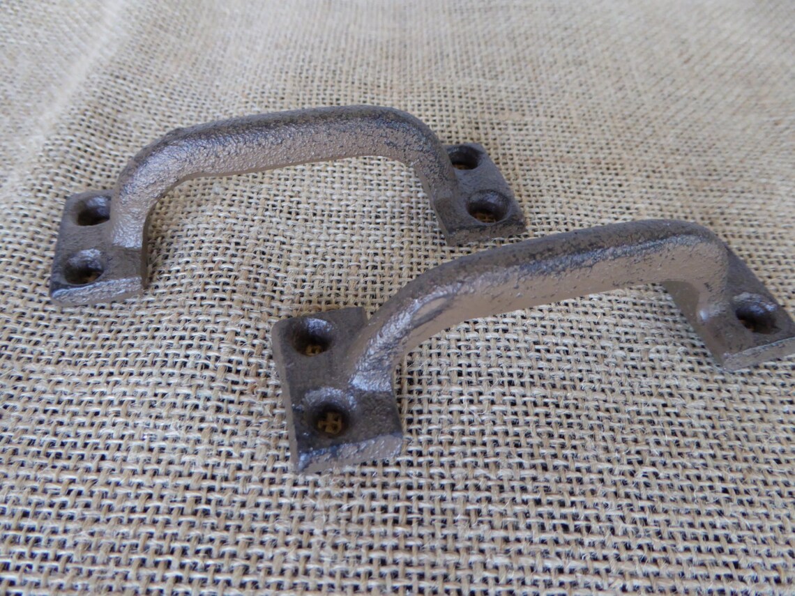 Cast Iron Metal HANDLE Drawer Pull Rustic Rusty Industrial - Etsy