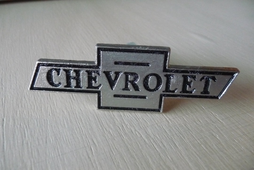 3" Chrome Chevy CHEVROLET Knob - Cabinet Drawer Pull - Auto Car Metal ...
