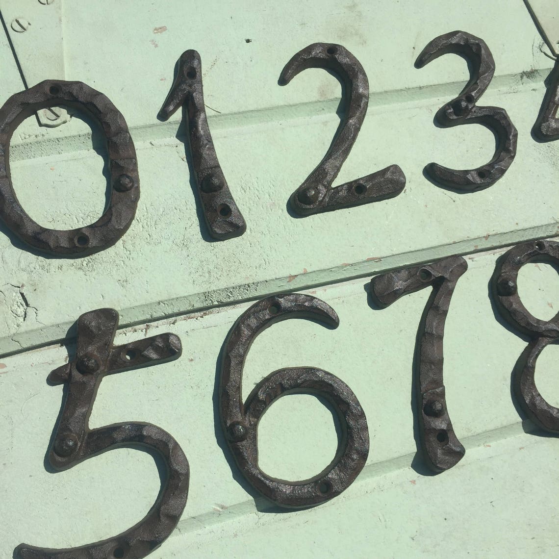 YOU PICK Cast Iron House Numbers 4" Home Address Outdoor Plaque Number ...