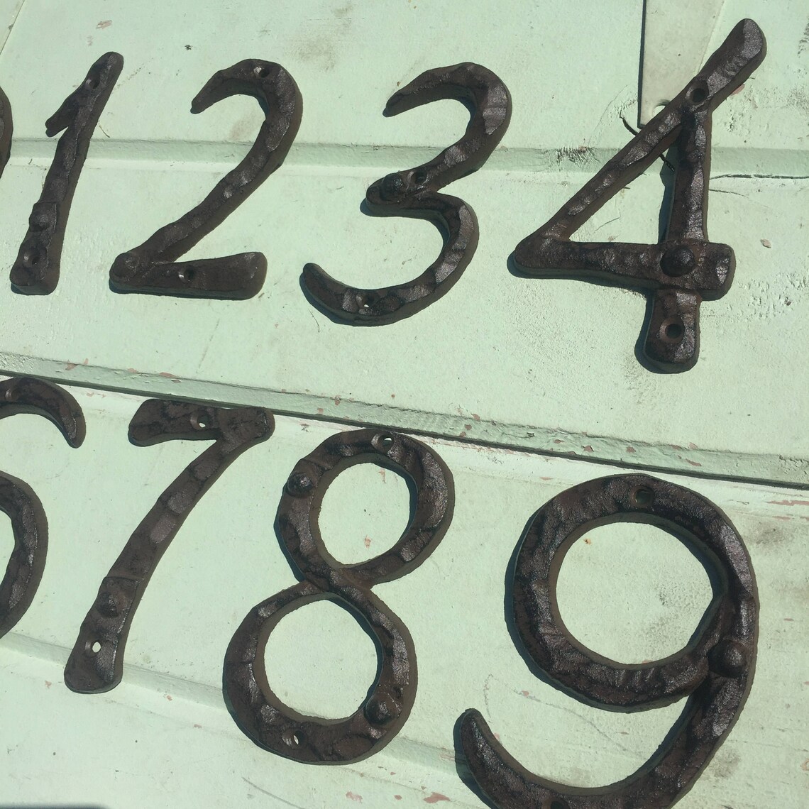 YOU PICK Cast Iron House Numbers 4" Home Address Outdoor Plaque Number ...