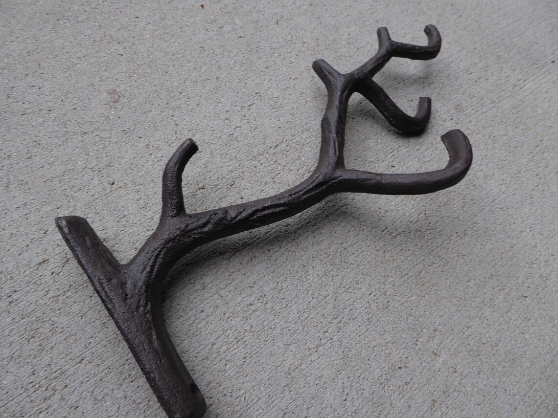 Rustic Tree Branch Large Wall Hook Woodland Nature Cast Iron | Etsy