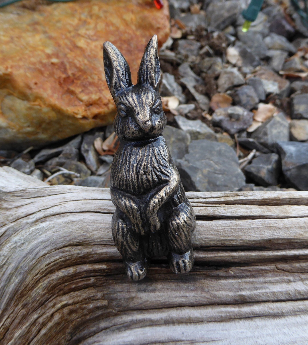 Antique Bronze BUNNY RABBIT Metal Knob Drawer Pull Animal Character ...