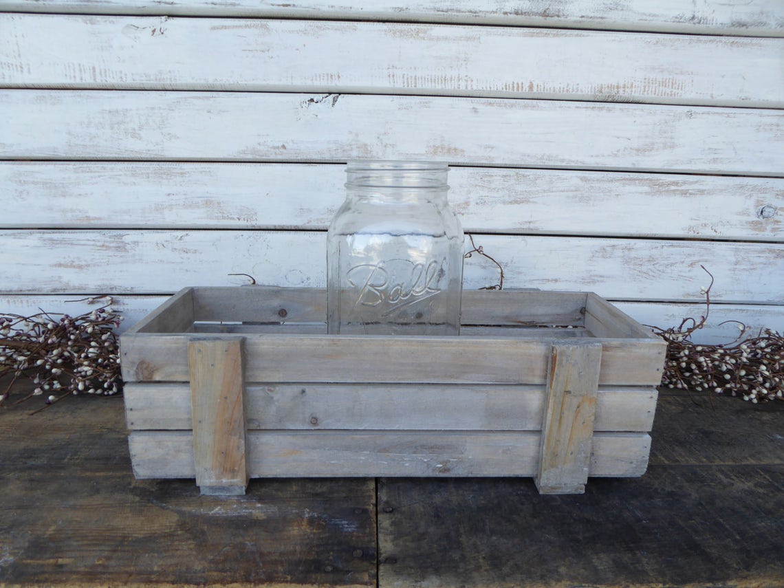 Solid Wood Open Slat Crate Box Rustic Urban Farmhouse Home | Etsy