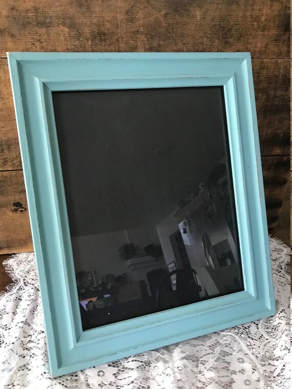 Distressed Aqua Hand Painted 8 X 10 Wood Frame With Glass | Etsy