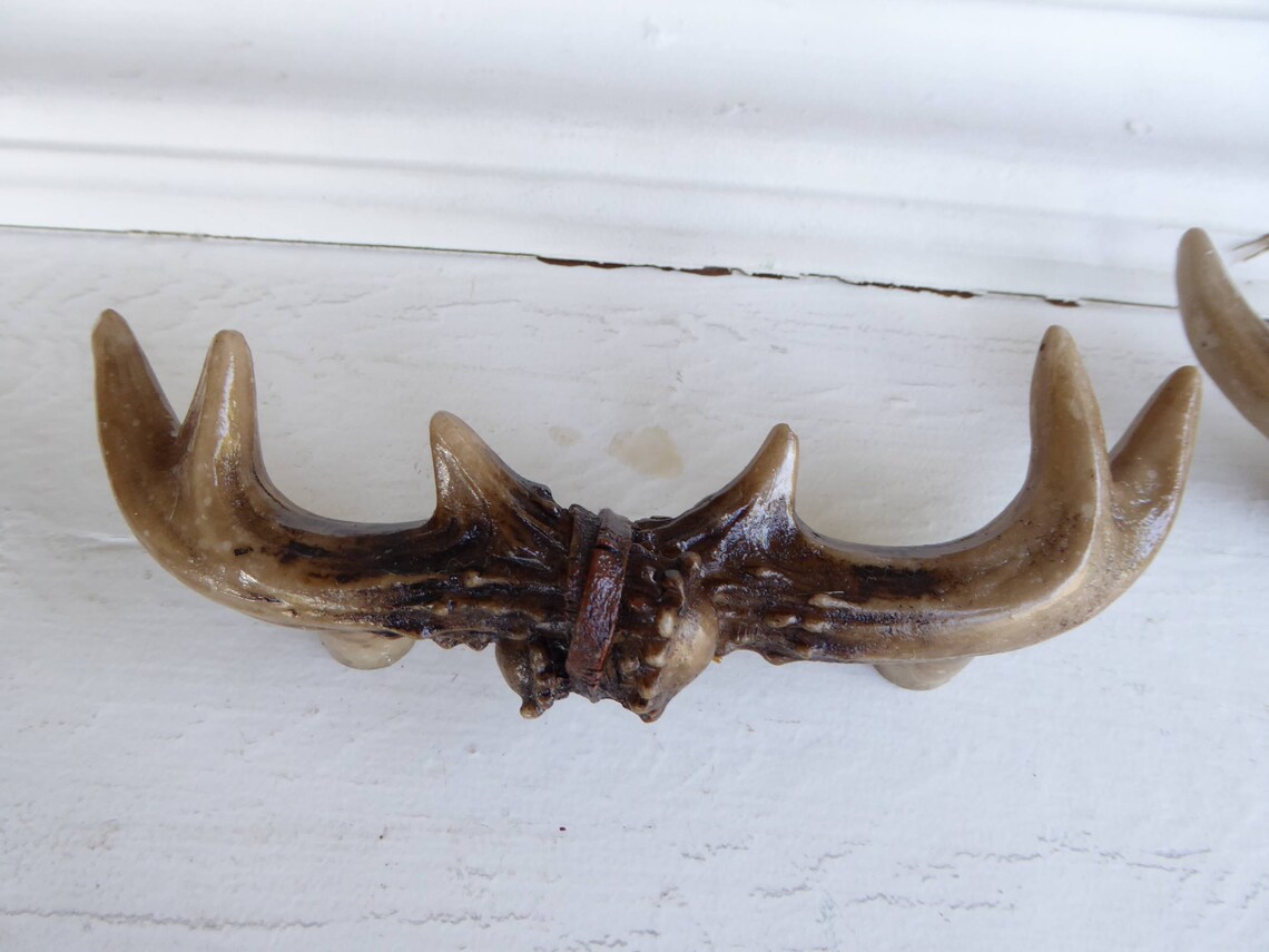 Deer Elk ANTLERS ANTLER Handle Drawer Pull Knob Cabinet - Etsy