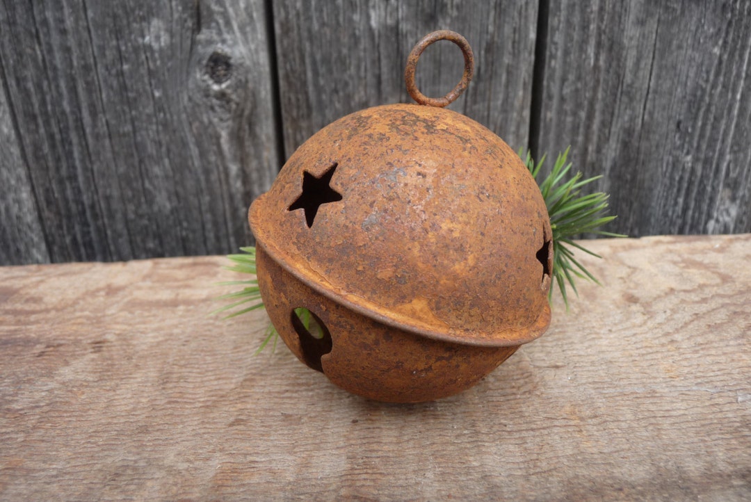 Rustic Tin BELL ORNAMENT Garland Wreath DIY Crafts ~ Rusty Metal ...