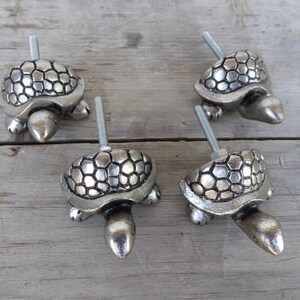 Sea Turtle Tortoise Knob Antique Silver Pewter Decorative Dresser Drawer Pulls Beach Nautical ...