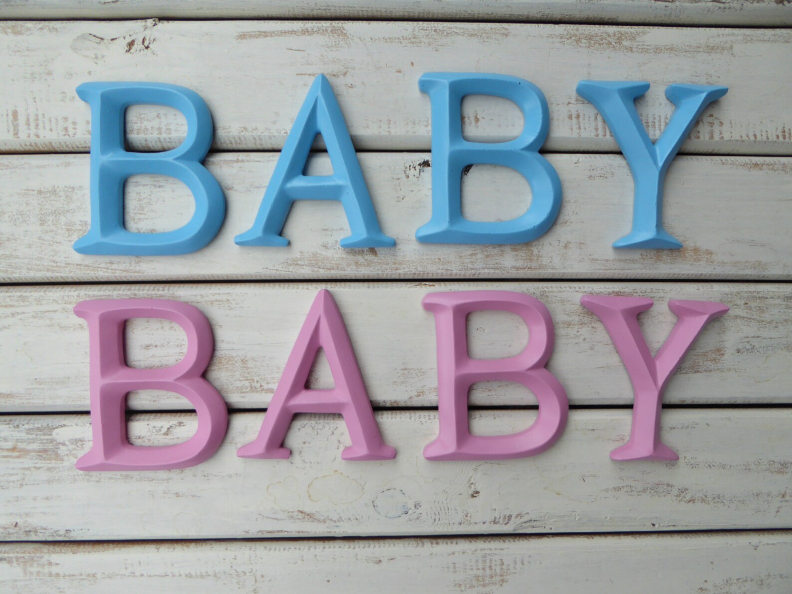 Blue OR Pink BABY Letters Sign Family Nursery Wall Decor | Etsy