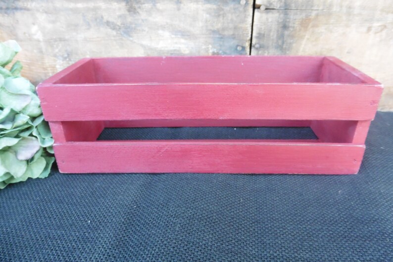 Reclaimed Distressed Burgundy Red WOOD Box CRATE Rustic - Etsy
