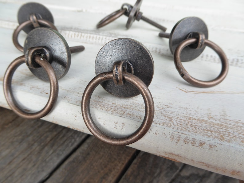 Antique Bronze Metal Simple Modern Ring Pull Contemporary Knob - Etsy