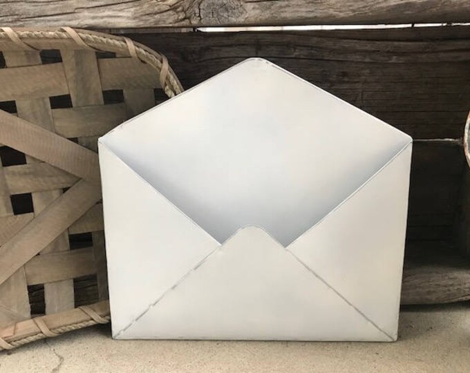 Galvanized Metal Envelope Wall Pocket Paper Magazine Holder - Etsy