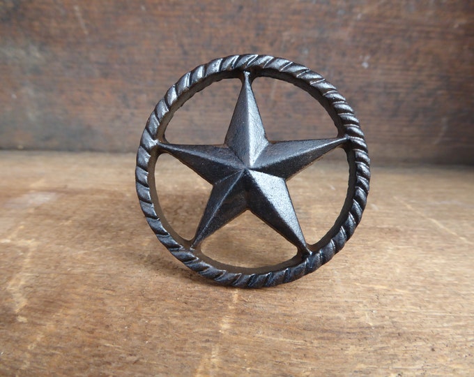 Rustic WESTERN STAR Knob - Rope Circle Round Decorative Dresser Drawer ...