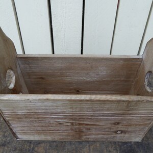 Distressed White Wash WOOD Box CRATE Tool Box Rustic Urban Farmhouse ...