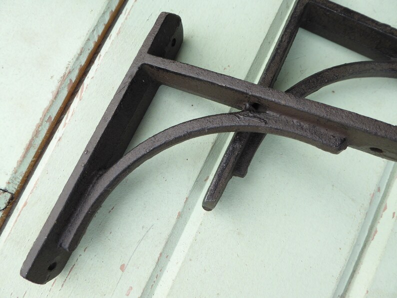 Set of 2 Simple Arch Shelf Brackets 6 x 7 Cast Iron Rustic | Etsy