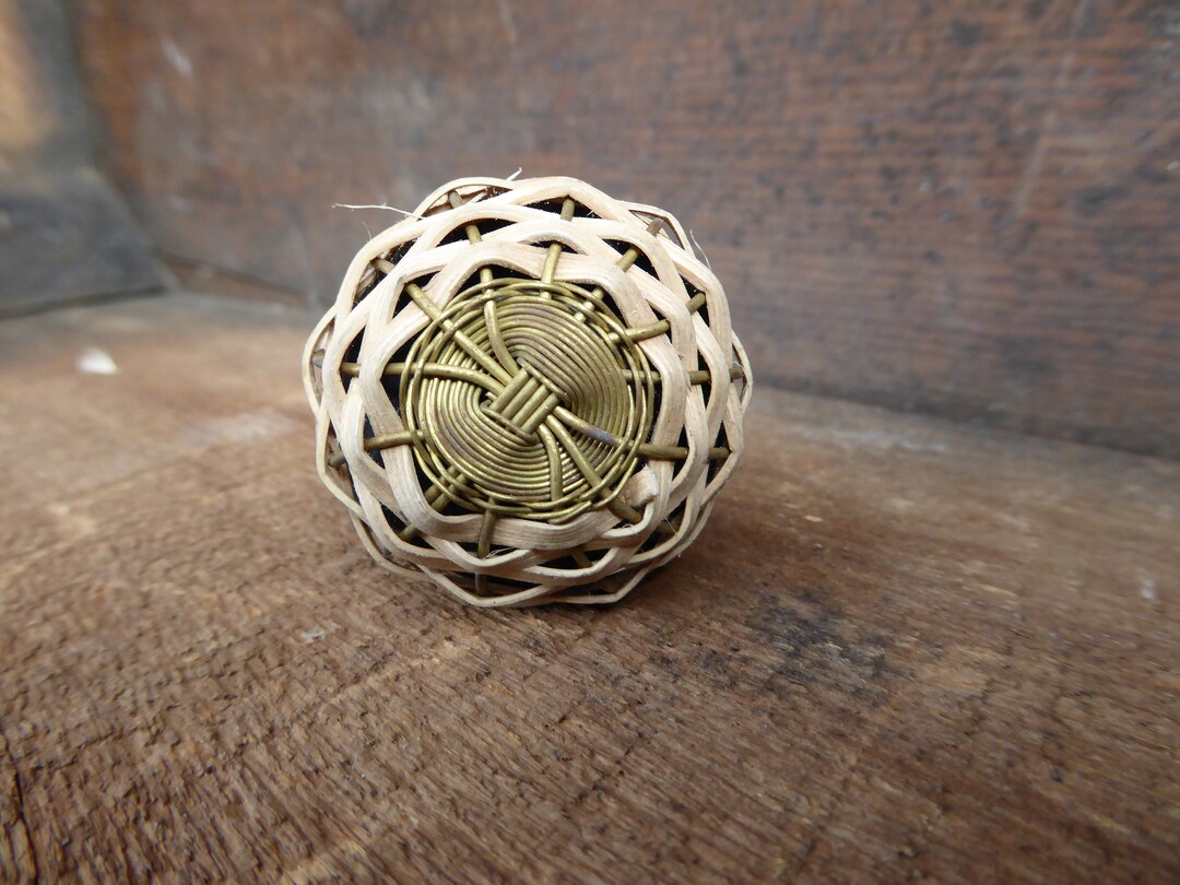 Wicker Woven Straw With Metal Wire Knob Cabinet Handle Drawer Pull ...