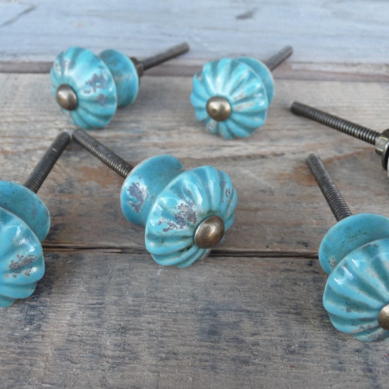 Aqua Drawer Pulls - Etsy