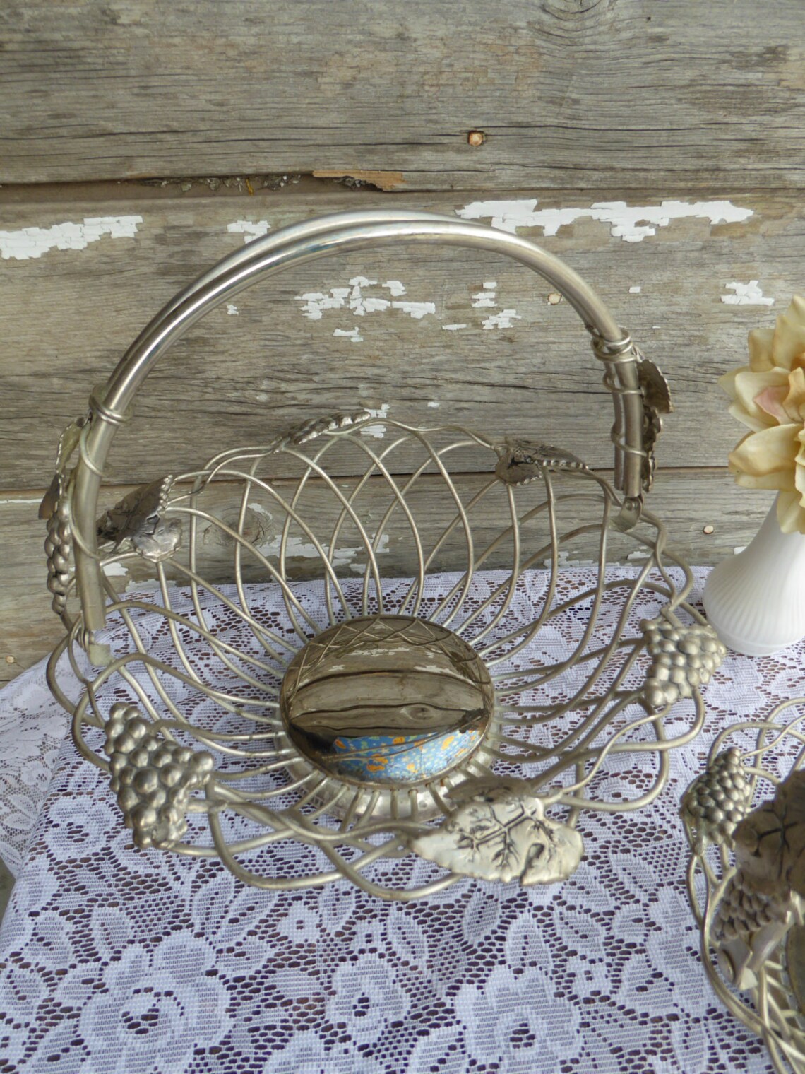 Vintage Godinger Silver Metal Wire Basket Fruit - Etsy