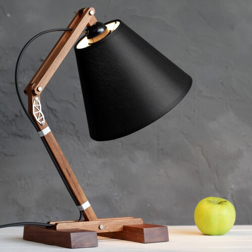 Industrial Table Lamp Wooden Lamp Bedside Lamp Modern Table - Etsy Ireland